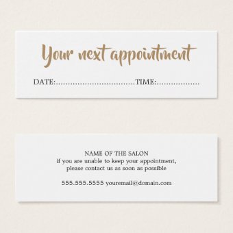 Modern Simple Beauty Salon Appointment Card | Zazzle