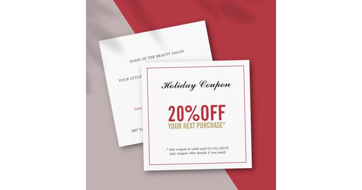 Modern Simple Beauty Salon Coupon | Zazzle