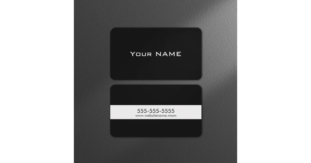 Modern Simple Black Calling Card | Zazzle