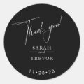 Modern Simple Black & White Classic Round Sticker | Zazzle