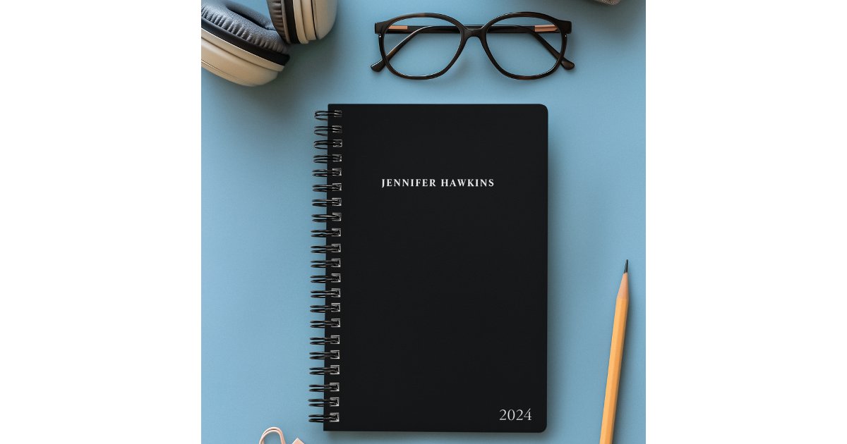 Modern Simple Black & White Personnel Business Planner | Zazzle