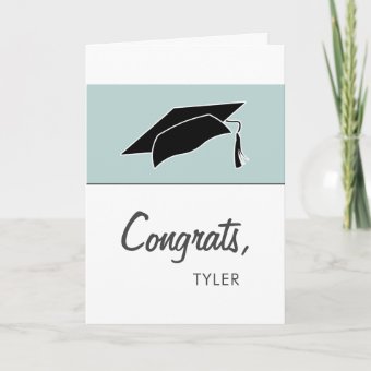 Modern Simple Blue Congrats Graduation Card | Zazzle