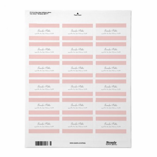 Modern Simple Blush Pink White Chic Calligraphed Label | Zazzle