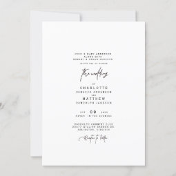 Modern Simple Both Parents Wedding Invitation | Zazzle