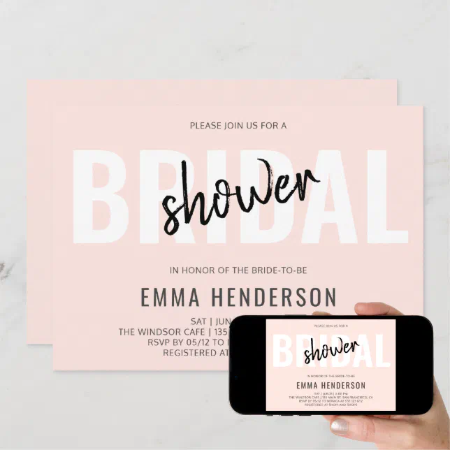 Modern Simple Bridal Shower Invitation | Zazzle