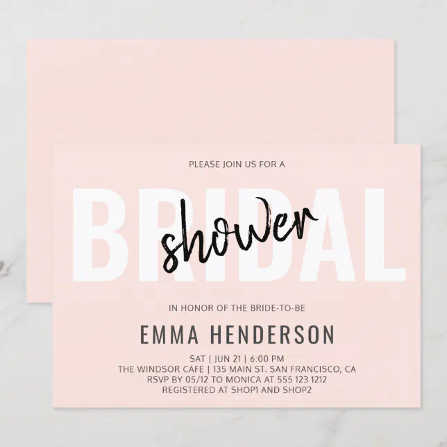 Modern Simple Bridal Shower Invitation | Zazzle