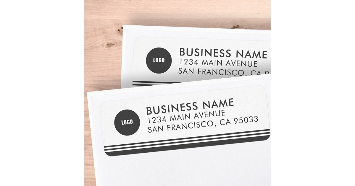 Modern Simple Business Logo Mailing Return Address Label | Zazzle