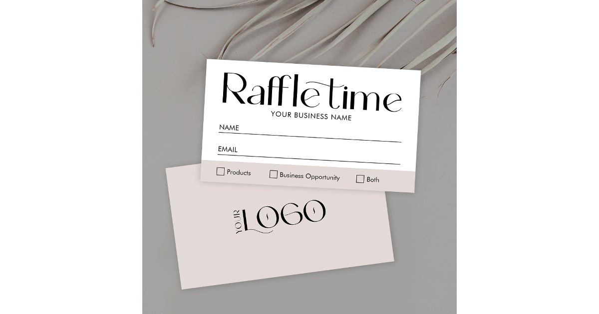 Modern Simple Business Logo Raffle Entry Ticket | Zazzle