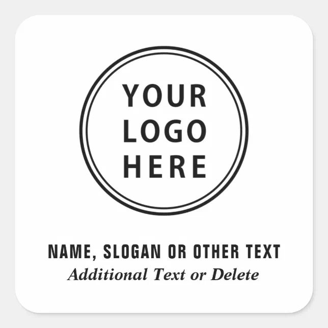 Modern Simple Business Logo Square Sticker | Zazzle