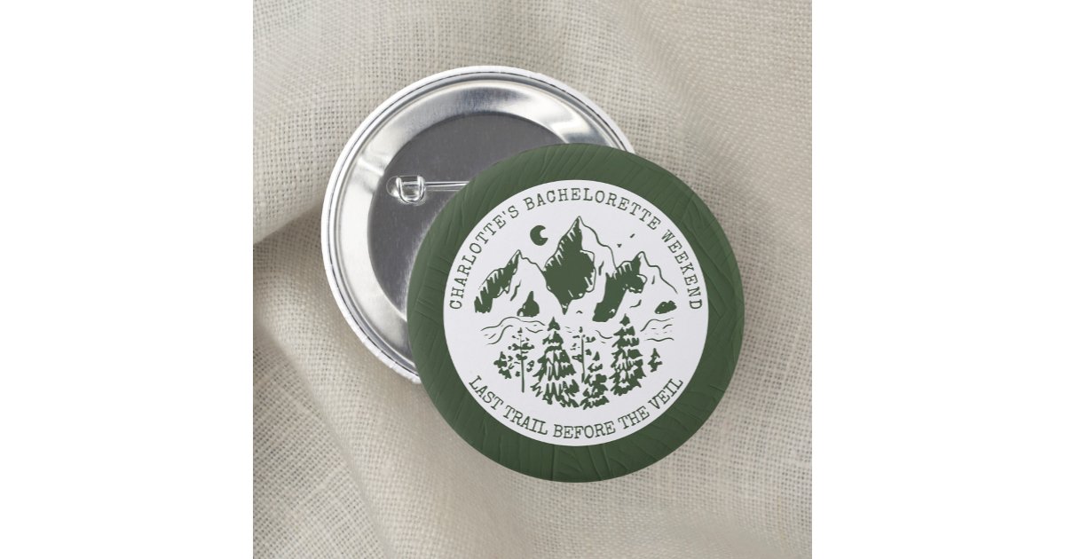Modern Simple Camping Weekend Bachelorette Party Button | Zazzle