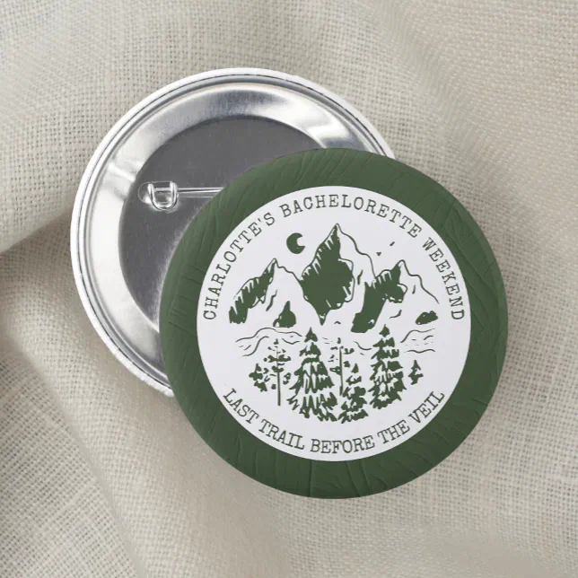 Modern Simple Camping Weekend Bachelorette Party Button | Zazzle