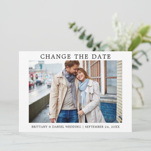 Modern Simple Change The Date New Date Card | Zazzle