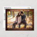 Modern Simple Change The Date New Date Wood Postcard | Zazzle