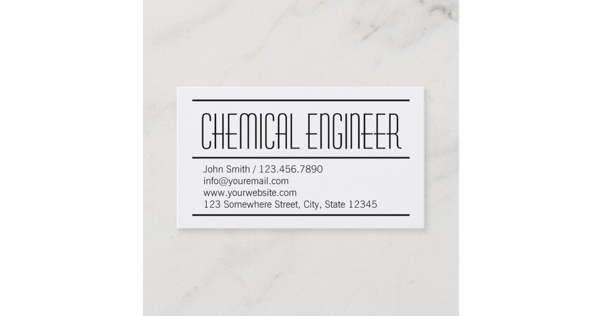 Modern Simple Chemical Engineer Business Card | Zazzle