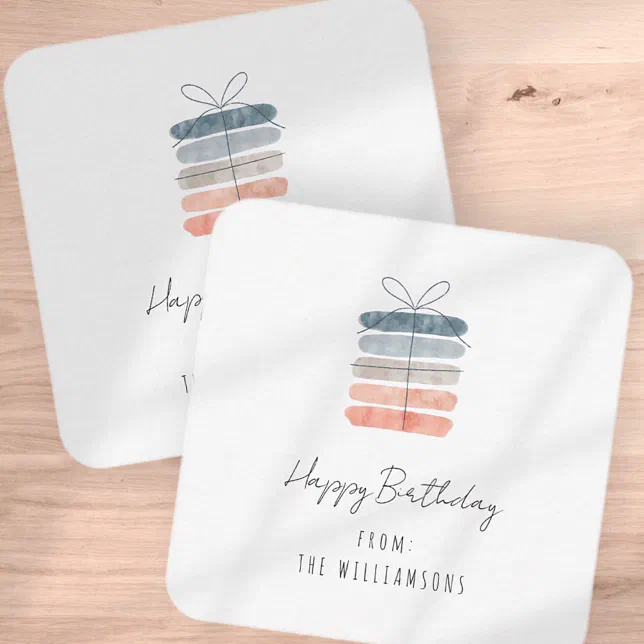 Modern Simple Chic Happy Birthday Greeting Note Card | Zazzle