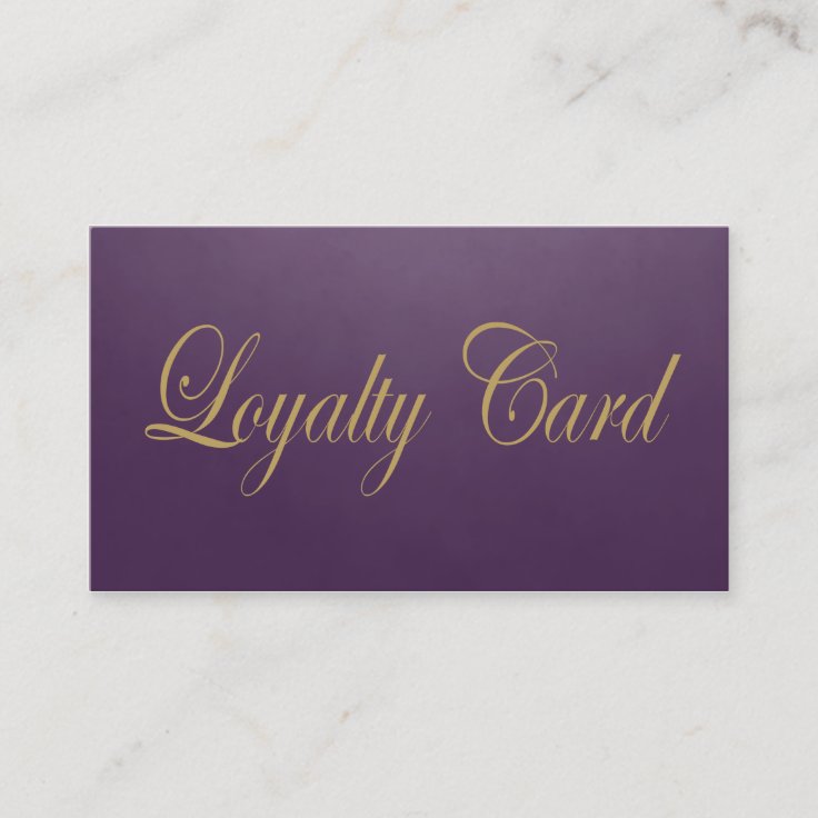 Modern Simple Chic Purple Faux Gold Loyalty Card | Zazzle