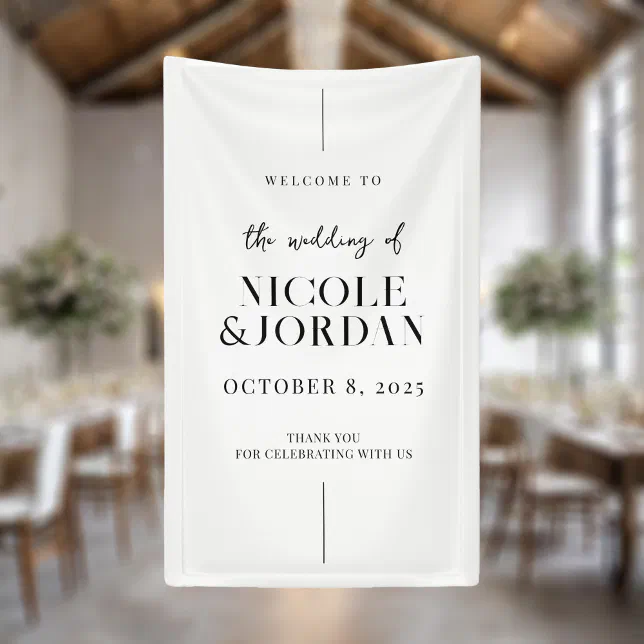 Modern Simple Chic Wedding Welcome Banner | Zazzle