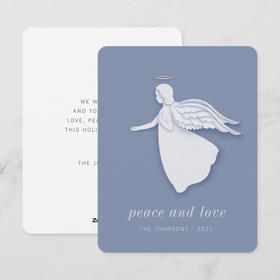 Modern Simple Christmas Angel Holiday Card | Zazzle