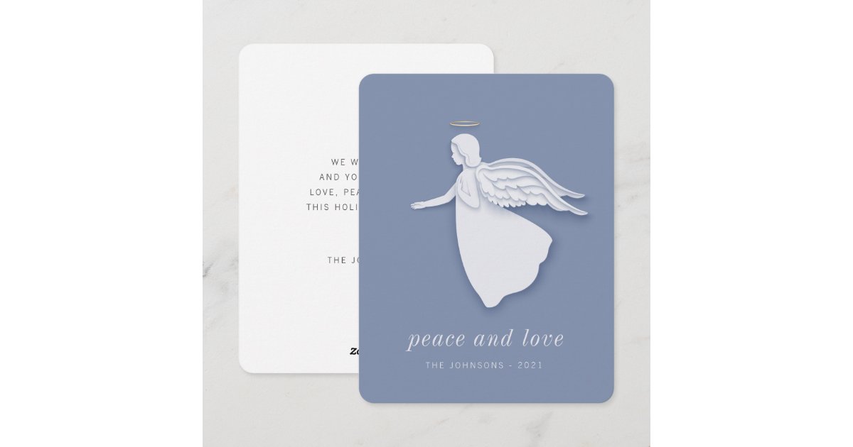 Modern Simple Christmas Angel Holiday Card | Zazzle