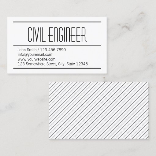 Modern Simple Civil Engineer Business Card | Zazzle