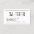Modern Simple Civil Engineer Business Card | Zazzle