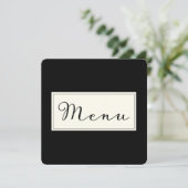 Modern simple classic menu card black DIY | Zazzle