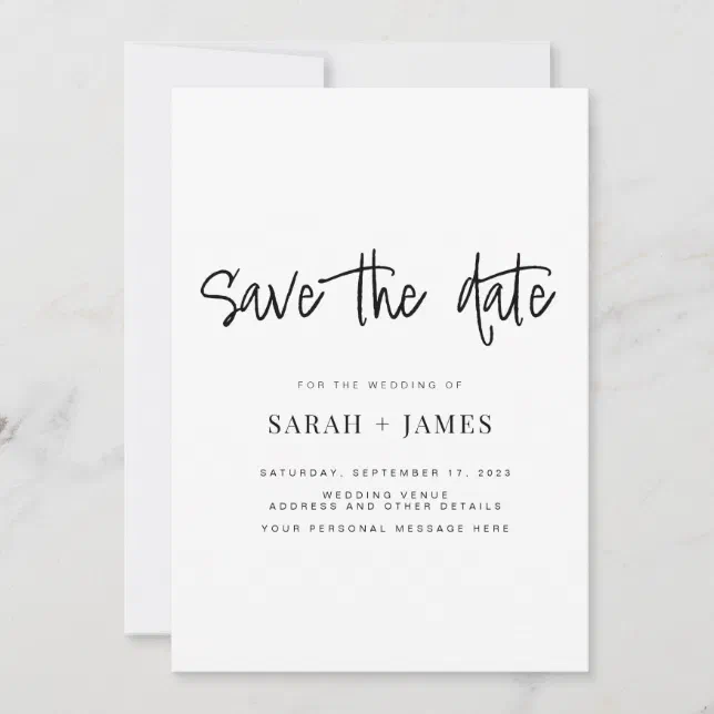 Modern Simple Classy Wedding Save the Date Card | Zazzle