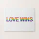 Modern, simple, colorful, vibrant design Love Wins Jigsaw Puzzle | Zazzle