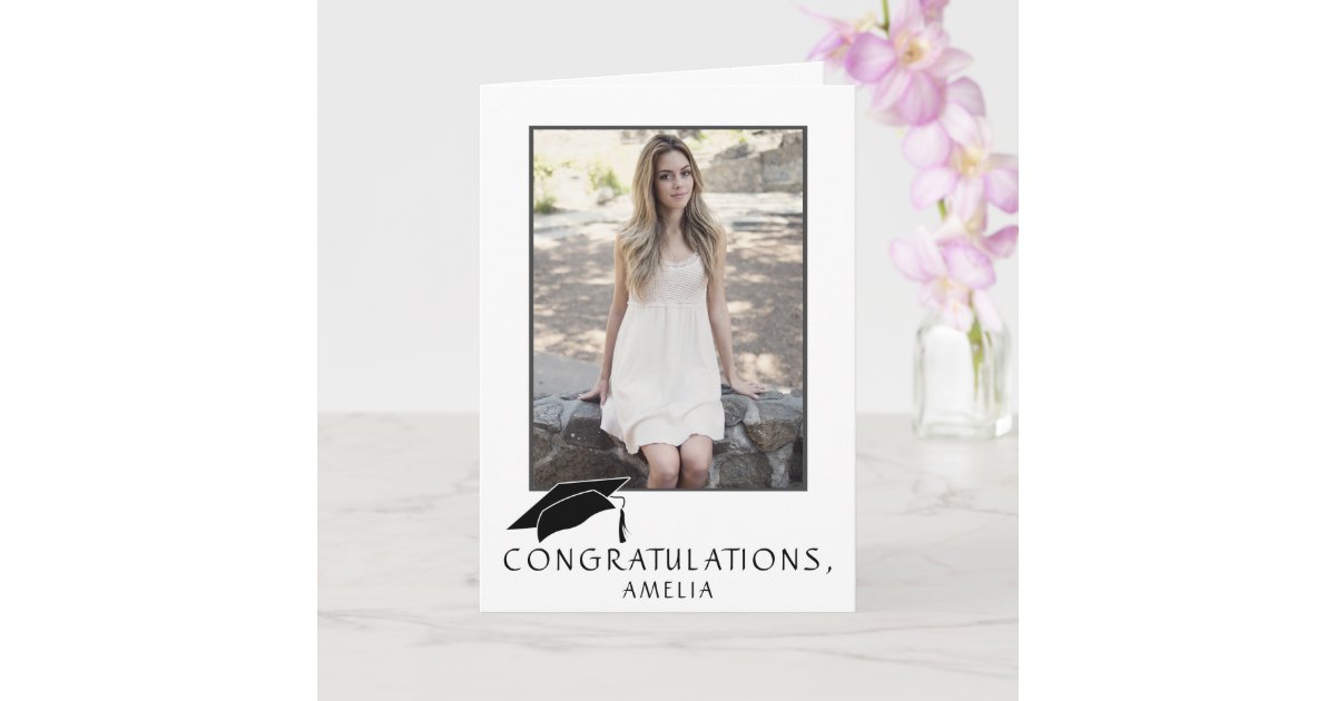 Modern Simple Congratulations Graduation Photo Card | Zazzle.com