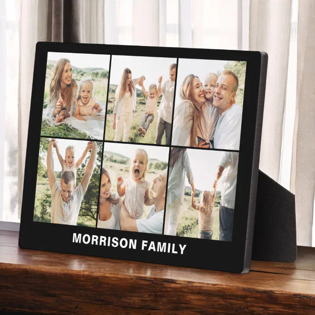 Modern Simple Custom 6 Photo Collage Plaque | Zazzle