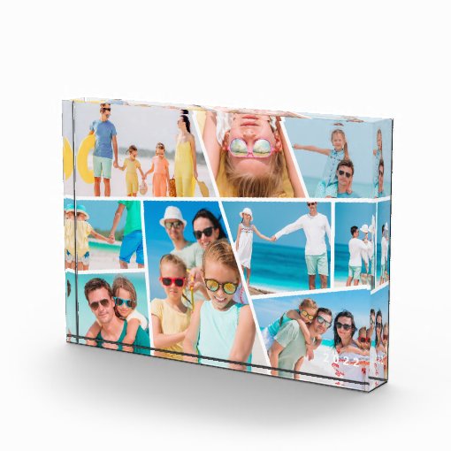 Modern Simple Custom 9 Images Collage Photo Block | Zazzle