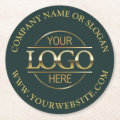 Modern Simple Custom Company Business Logo Branded Round Paper Coaster ...