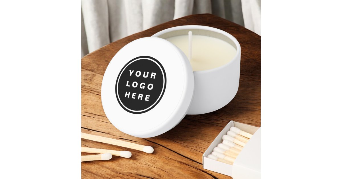 Modern Simple Custom Logo Professional Branding Mini Candle Favors | Zazzle