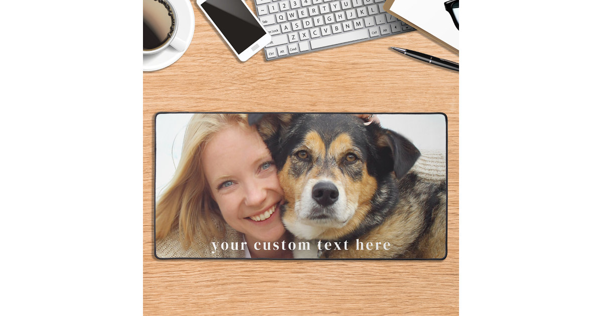 Modern Simple Custom Photo Personalized Desk Mat | Zazzle