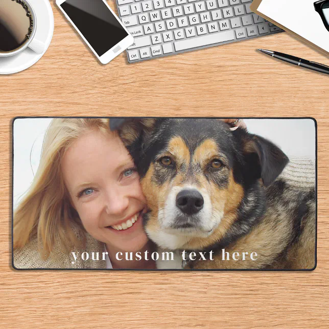 Modern Simple Custom Photo Personalized Desk Mat | Zazzle