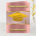 Modern Simple Customize Gold Pink Card | Zazzle