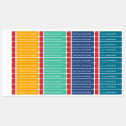 Modern Simple Cute Fun Playful Pencils Names Kids' Labels | Zazzle