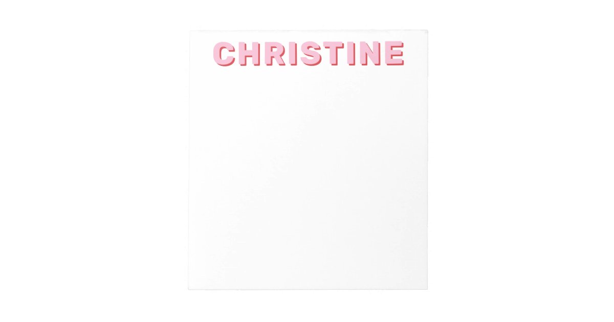 Modern Simple Cute Pink Typographic Kids Teacher Notepad | Zazzle