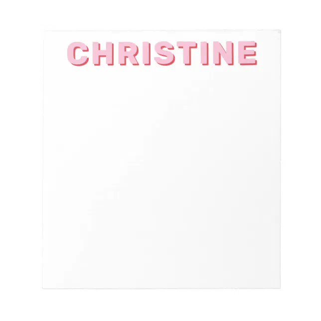 Modern Simple Cute Pink Typographic Kids Teacher Notepad | Zazzle