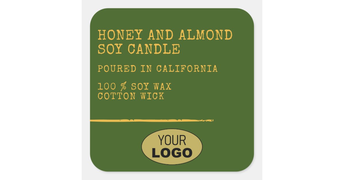 Modern Simple Dark Forest Green Logo Template Square Sticker | Zazzle