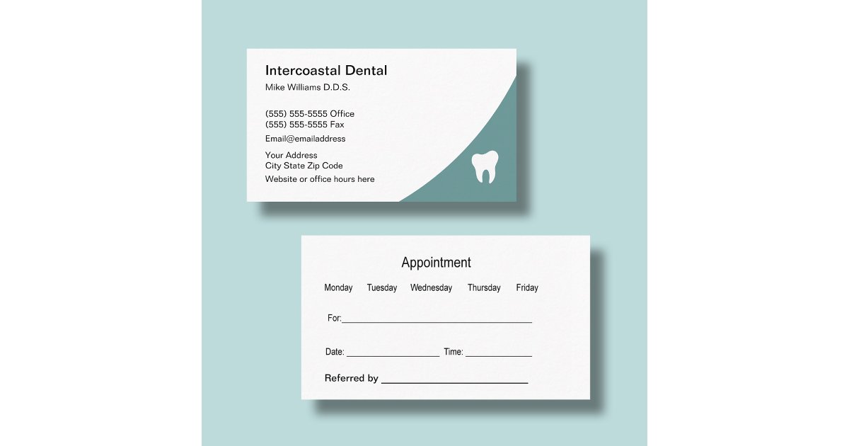 Modern Simple Dental Office Referral Card | Zazzle