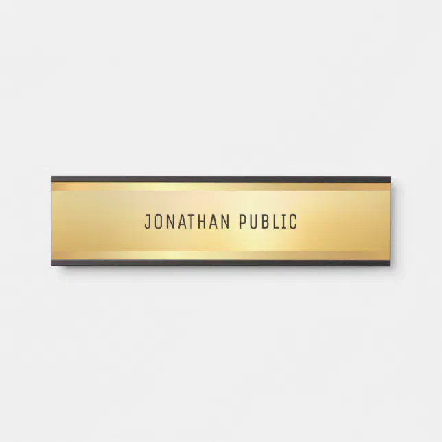 Modern Simple Design Faux Gold Trendy Template Door Sign | Zazzle