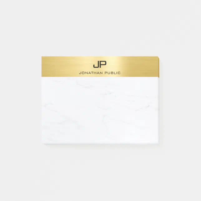 Modern Simple Design Gold Marble Template Post-it Notes | Zazzle