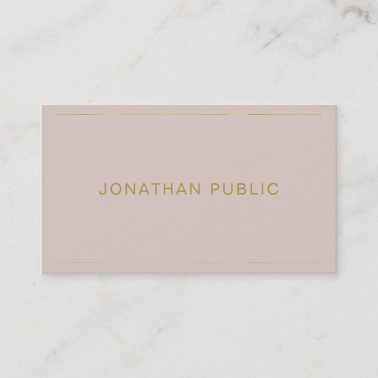 Modern Simple Design Template Stylish Gold Name Business Card | Zazzle.com