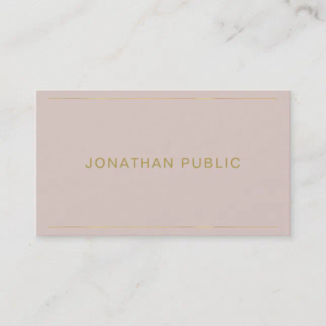 Modern Simple Design Template Stylish Gold Name Business Card | Zazzle