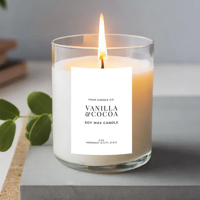 Modern Simple Elegant Candle Label | Zazzle