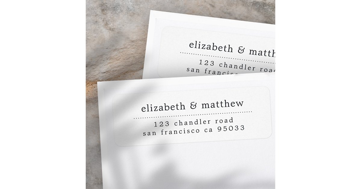 Modern Simple Elegant Chic Minimal Return Address Label | Zazzle