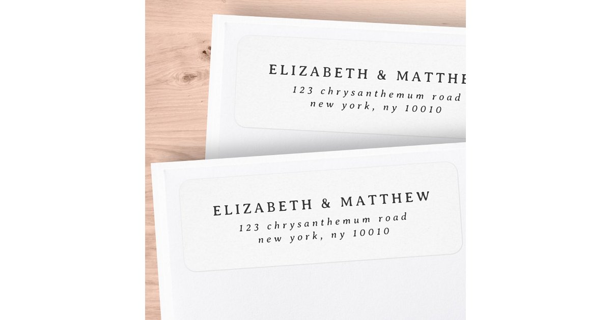 Modern Simple Elegant Chic Wedding Return Address Label | Zazzle