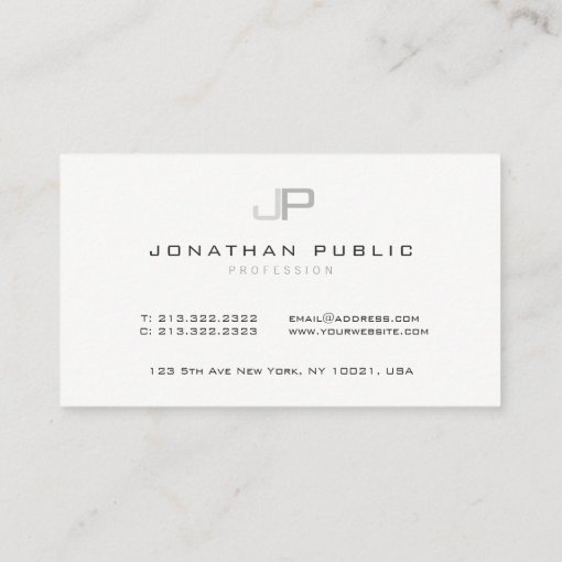 Modern Simple Elegant Monogram Template Initials Business Card | Zazzle