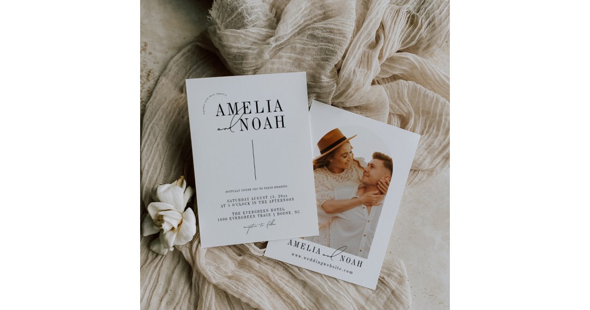 Modern Simple Elegant Photo Wedding Invitation | Zazzle
